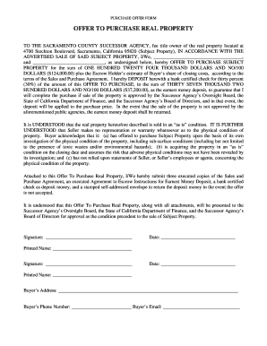 Fillable Online PURCHASE OFFER FORM Fax Email Print - pdfFiller