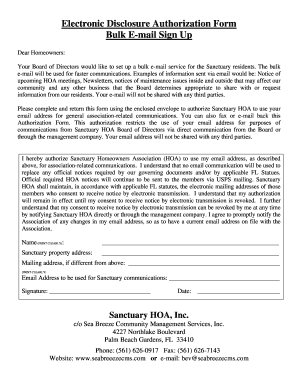 Fillable Online Electronic Disclosure Authorization Form Bulk Fax Email Print - pdfFiller