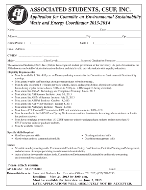 Fillable Online asi fullerton Application for Committe on Environmental Sustainability - asi ...