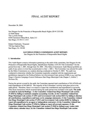 Fillable Online sandiego Final Audit Report Ban the Bandoc - sandiego ...