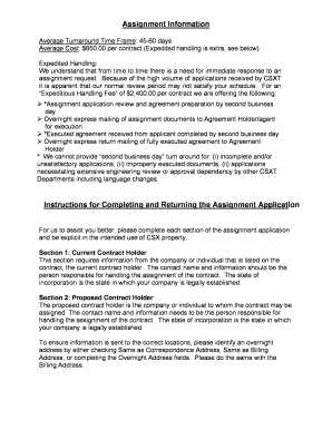 Fillable Online Assignment Request Instructions REV 3-20-09doc Fax ...