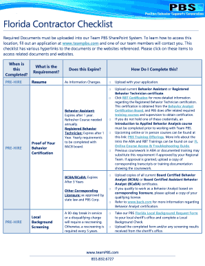 Fillable Online Florida Contractor Checklist Fax Email Print - pdfFiller