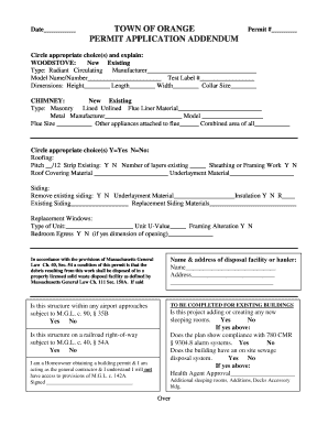Fillable Online PERMIT APPLICATION ADDENDUM Fax Email Print - pdfFiller