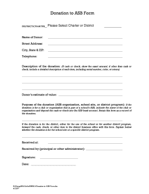 Fillable Online Donation to ASB Form - vcsbsaorg Fax Email Print ...