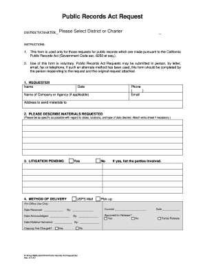 Fillable Online Public Records Act Request - vcsbsaorg Fax Email Print ...