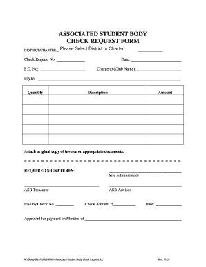 Fillable Online ASSOCIATED STUDENT BODY CHECK REQUEST FORM Fax Email ...