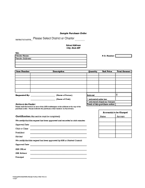 Fillable Online Sample Purchase Order - vcsbsaorg Fax Email Print ...