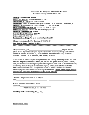 Fillable Online stjamesah Activity Confirmation Retreat - stjamesah Fax ...