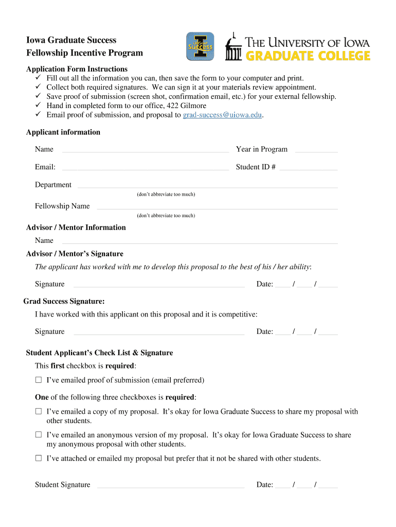 Fillable Online Grad Success Incentive Form Fax Email Print - pdfFiller