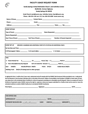 Fillable Online ssumc FACILITY USAGE REQUEST FORM - Sandy Springs ...