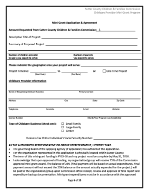 Fillable Online sutterkids Childcare Provider Mini-Grant Program ...