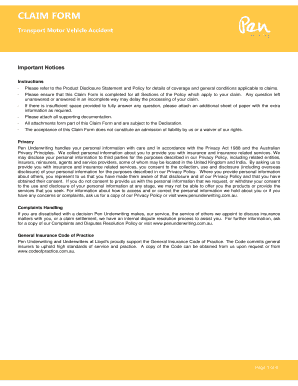 Fillable Online Transport Motor Vehicle Accident Claim Form v12.15 Fax Email Print - pdfFiller