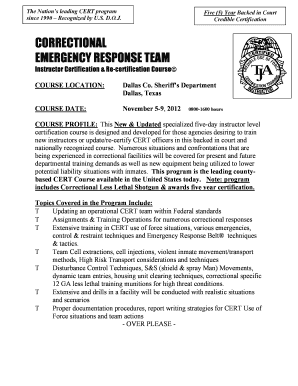Fillable Online CORRECTIONAL EMERGENCY RESPONSE TEAM - Fax Email Print ...