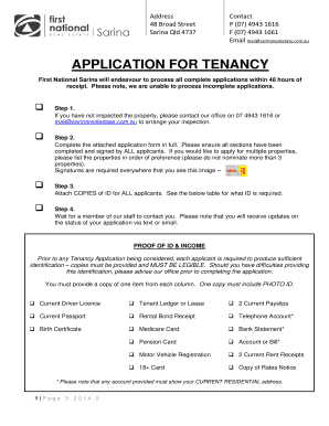 Fillable Online APPLICATION FOR TENANCY - fnrealtycomau Fax Email Print ...