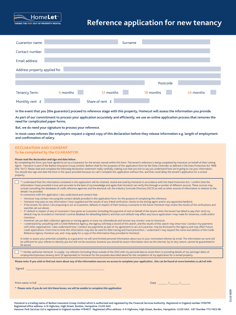 Fillable Online Reference application for new tenancy Fax Email Print ...