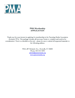 Pma Application Form - Fill Online, Printable, Fillable, Blank | pdfFiller