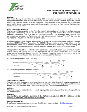 Fillable Online DBE Utilization by Period Report DBE Form 2114 ...