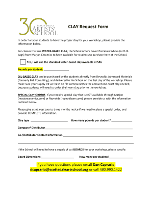 Fillable Online CLAY Request formdoc Fax Email Print - pdfFiller
