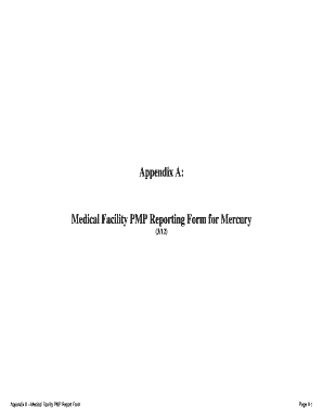 Fillable Online epa state oh Medical Facility PMP Reporting Form for ...