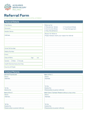 Fillable Online abiireland PLEASE USE BLOCK CAPITALS AND FILL IN AS MUCH DETAIL AS POSSIBLE ...