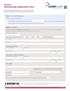 Fillable Online Pension Membership Application Form - lucrfcomau Fax Email Print - pdfFiller