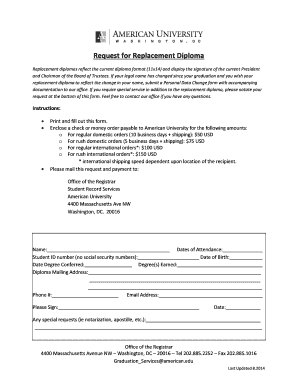 Fillable Online american Replacement diplomas reflect the current ...