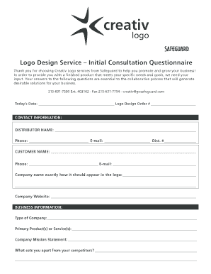 Fillable Online Logo Design Service Initial Consultation Questionnaire ...