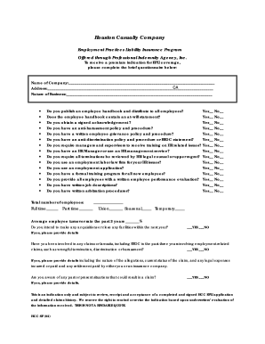 Fillable Online Houston Casualty Company - Aragon-Haas Fax Email Print ...