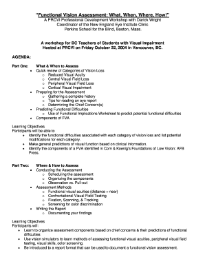 Fillable Online Functional Vision Assessment: What, When, Where, How ...
