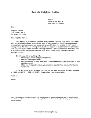 Fillable Online Sample Neighbor Letter Fax Email Print - pdfFiller