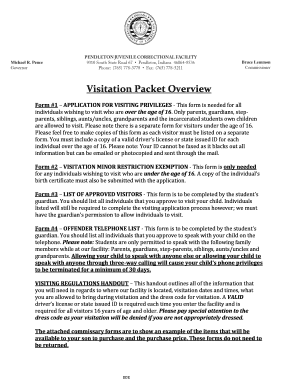 Fillable Online in Visitation Packet Overview - IN.gov Fax Email Print ...