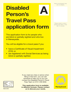 Fillable Online Do not staple Disabled A Persons Travel Pass A Fax Email Print - pdfFiller