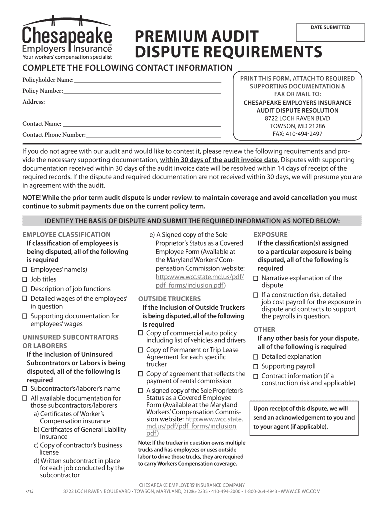 Fillable Online DISPUTE ReqUirements Fax Email Print - pdfFiller