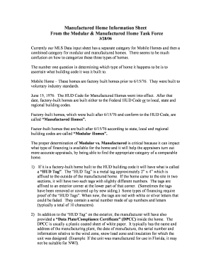 Fillable Online Report from modular manufactured Home Task Force Fax ...