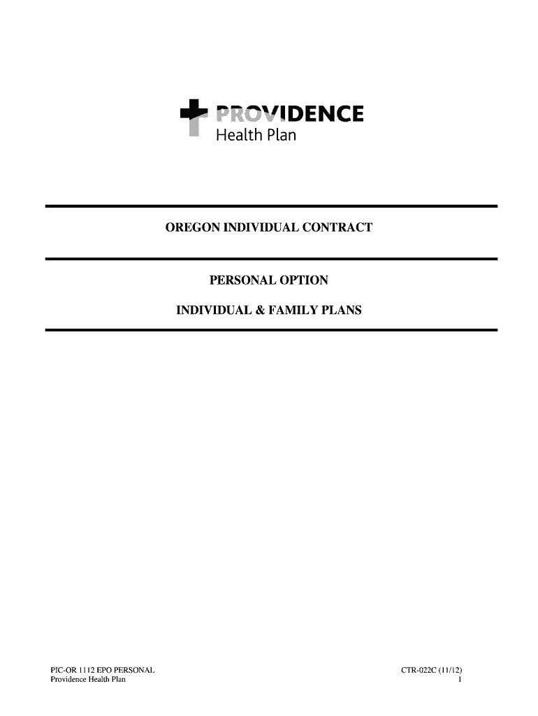 Fillable Online healthplans providence Personal Option - Providence ...