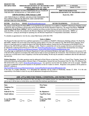 Fillable Online BID (RFB) FORM Fax Email Print - pdfFiller