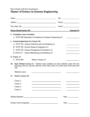 Fillable Online seor gmu Master of Science in Systems Engineering Fax ...