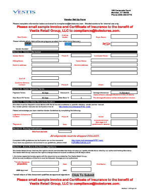 Fillable Online Vendor Set Up Form - cymcdncom Fax Email Print - pdfFiller