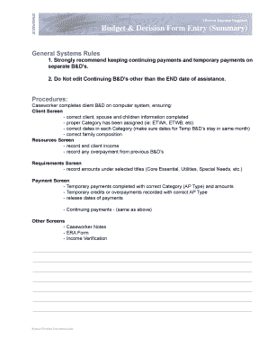 Fillable Online Alberta Income Support Budget Decision Form Entry ...