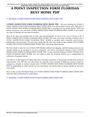Fillable Online ebookvnn 4 POINT INSPECTION FORM FLORIDAS BEST HOME PDF ...