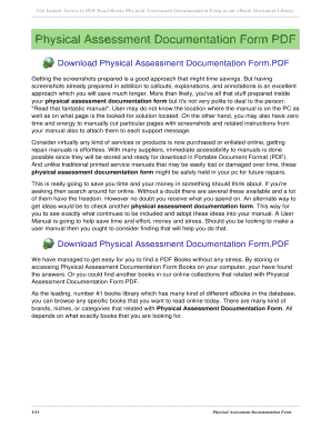 Fillable Online megadicas Physical Assessment Documentation Form ...