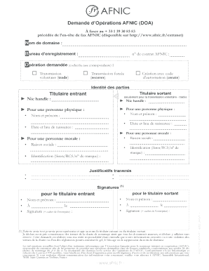 Remplissable En Ligne services renater Demande dOprations AFNIC DOA ...