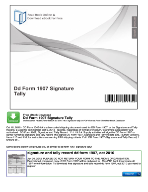 Fillable Online Dd Form 1907 Signature Tally - UrsDocCom Fax Email ...