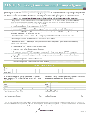 Fillable Online ATVUTV - Safety Guidelines and Acknowledgement Fax ...