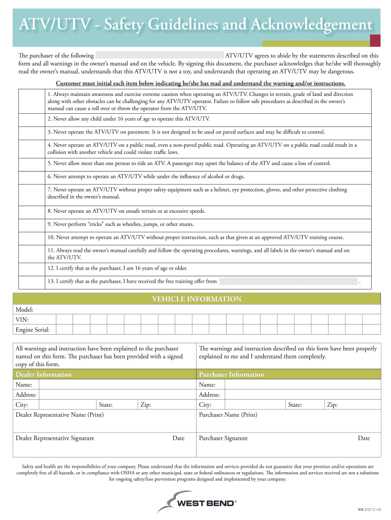 Fillable Online ATVUTV - Safety Guidelines and Acknowledgement Fax ...