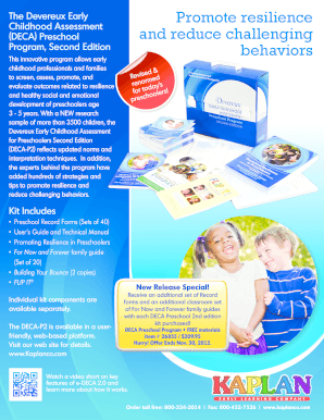Fillable Online The Devereux Early Promote resilience Childhood ...