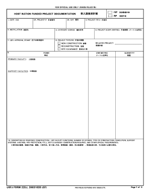 Fillable Online usfj FOR OFFICIAL USE ONLY (WHEN FILLED IN) HOST NATION ...
