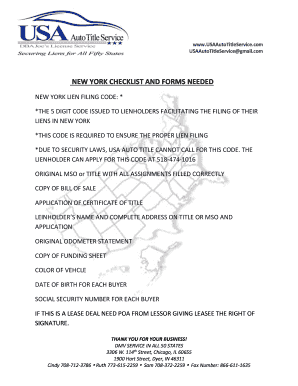 Fillable Online NEW YORK CHECKLIST AND FORMS NEEDED Fax Email Print ...