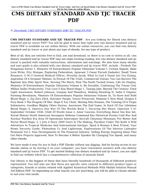 Fillable Online booksc CMS DIETARY STANDARD AND TJC TRACER PDF CMS ...