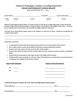 Fillable Online atech Advanced Technologies Academy Counseling Department Fax Email Print ...